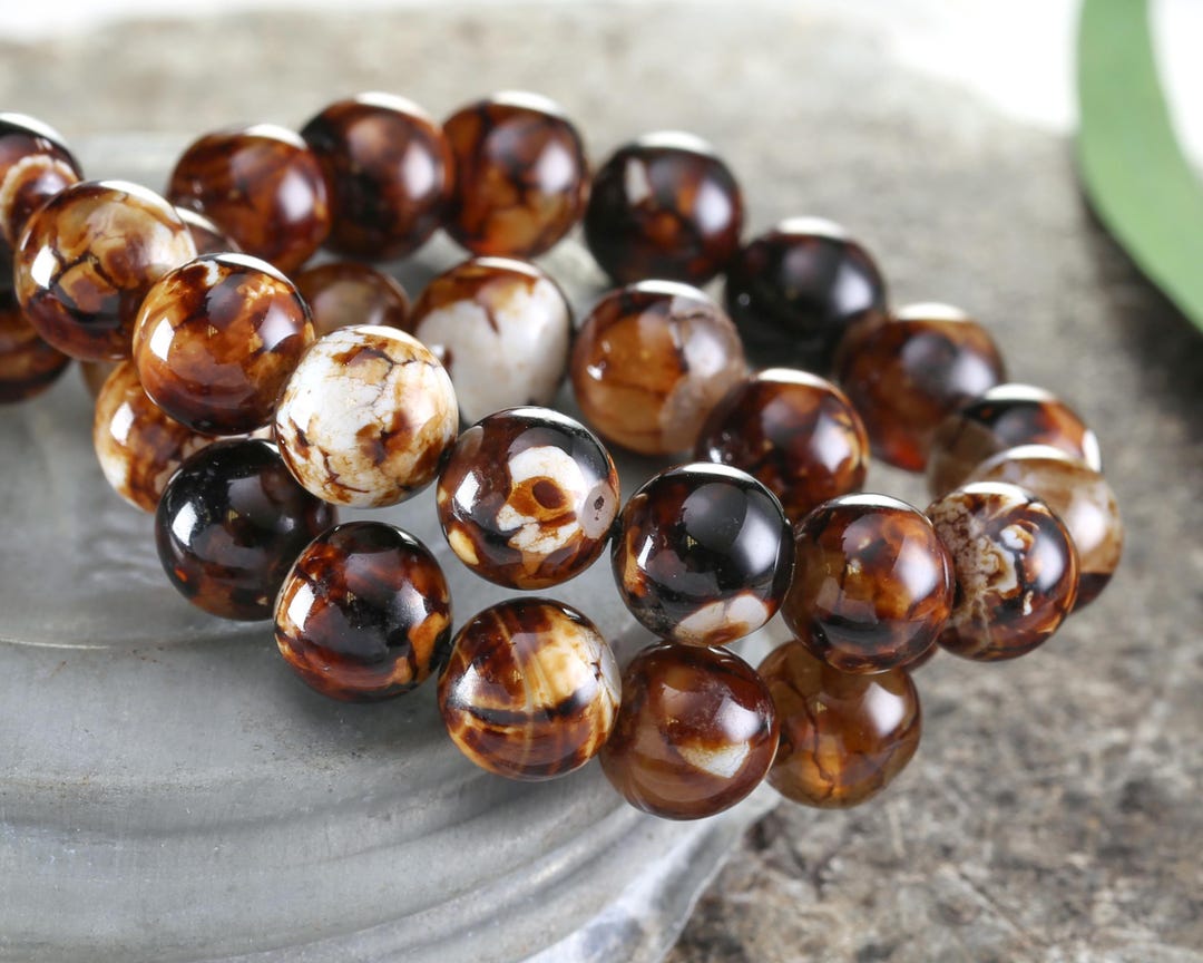 Chocolate Agate Round 10mm Beads - Etsy