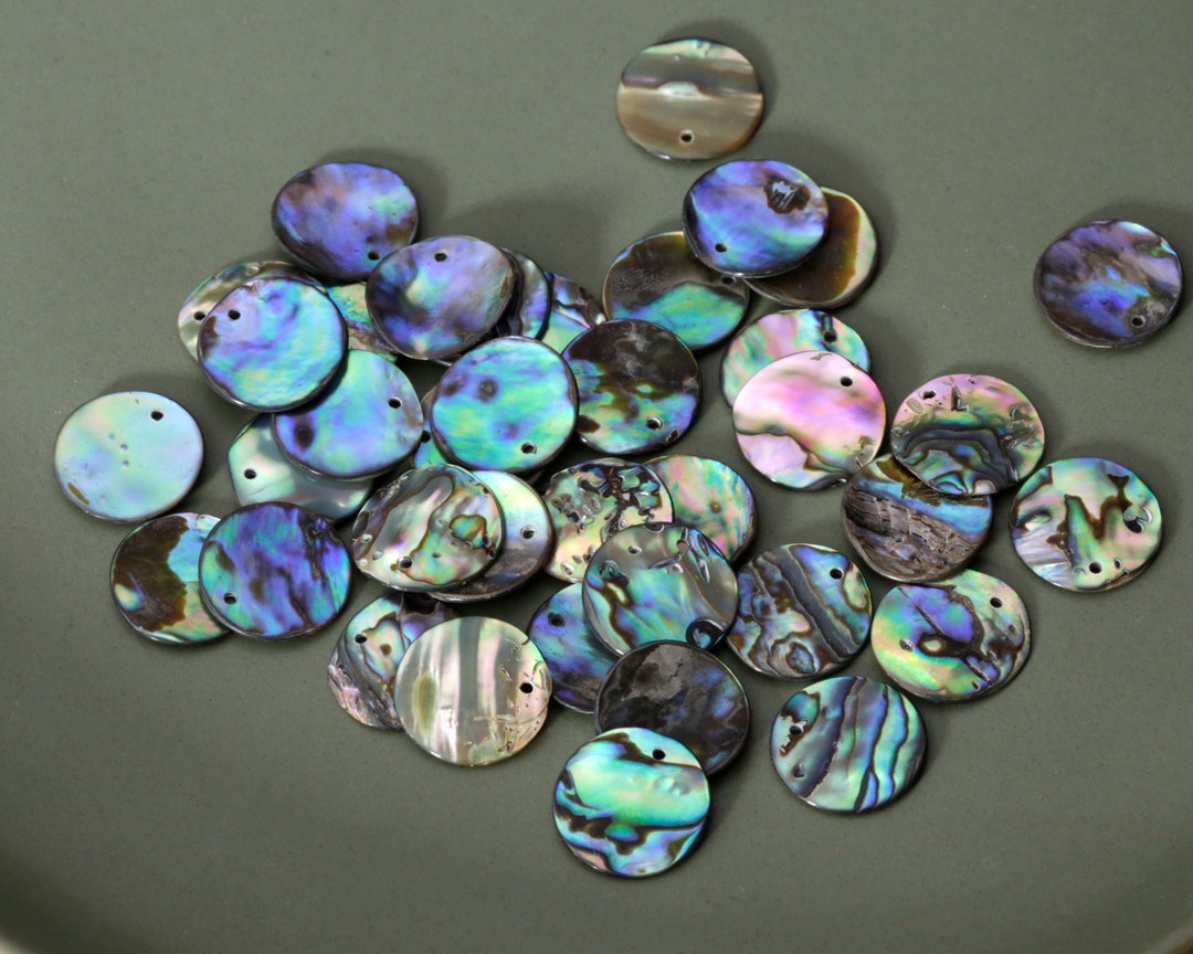 15-16mm Abalone Shell Coin Pendant - Etsy