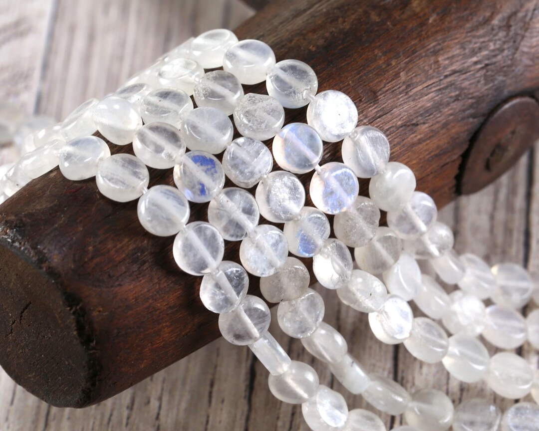 Blue Moonstone (A) Flat Coin 6mm Beads - Etsy