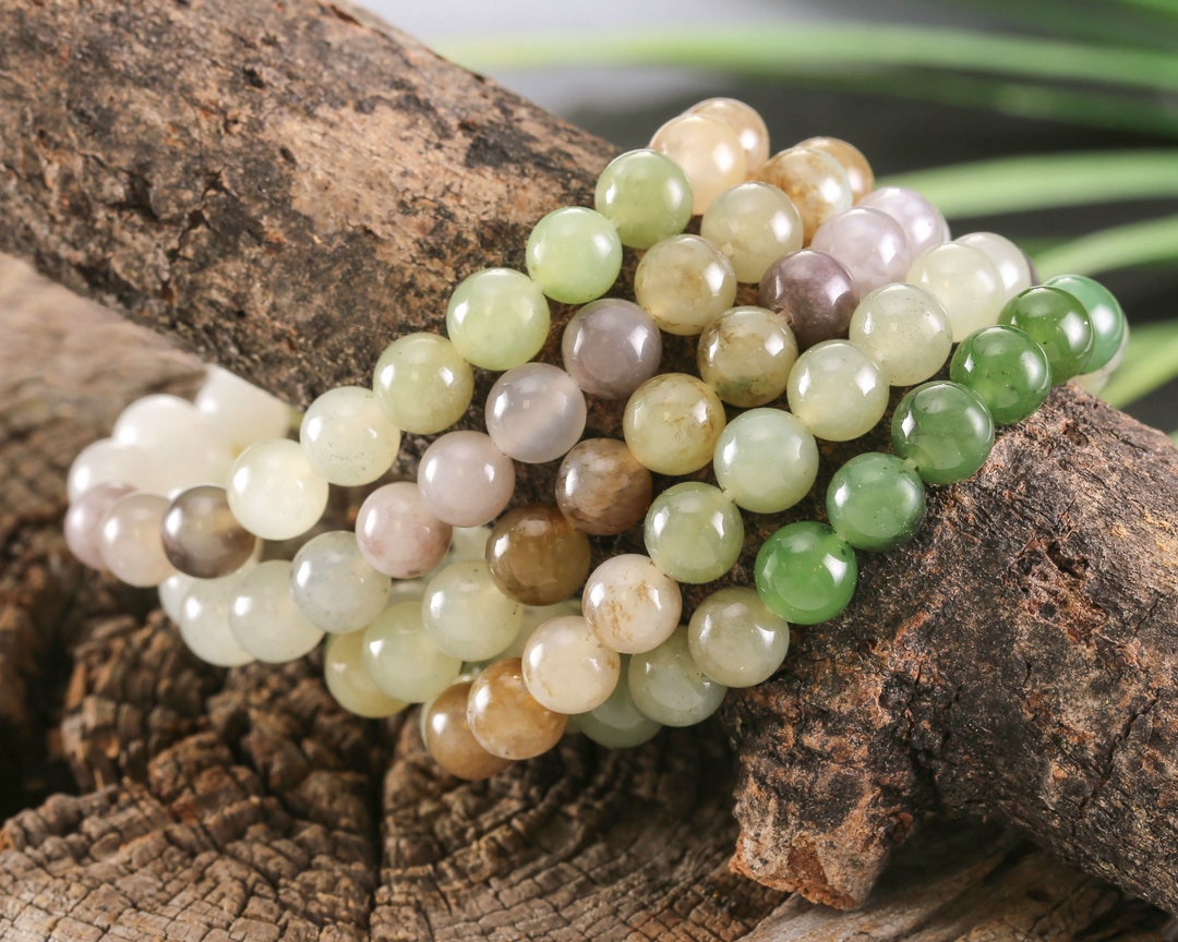 Brazil Nephrite Jade Mixed Color Ombre Round 6mm Beads - Etsy