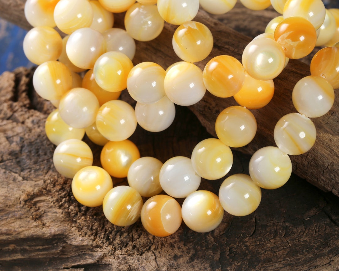 Gold Lip Shell Round 10mm Beads - Etsy