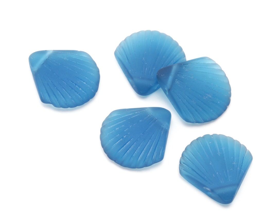 Peacock Blue Beach-style Glass Shell Pendant 28x30mm - Etsy