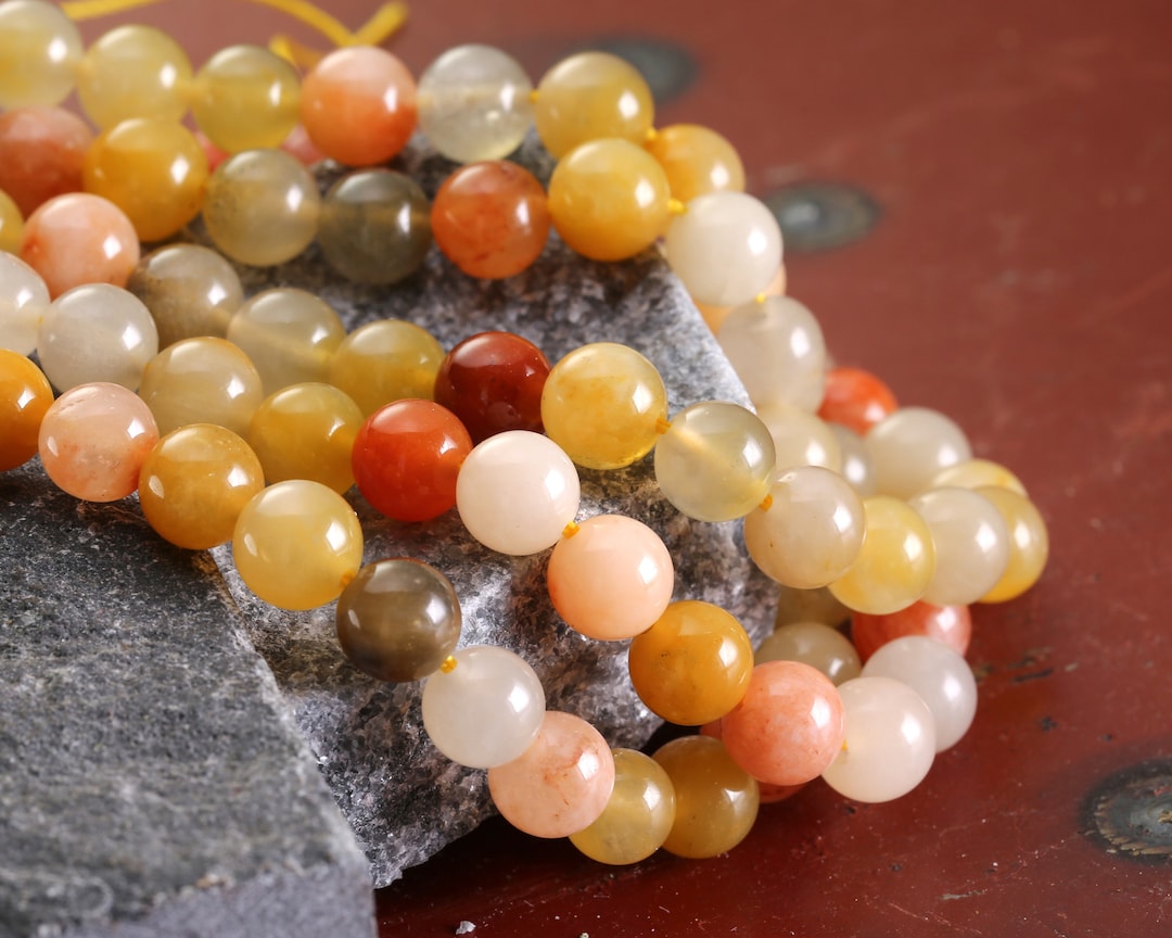 Golden Thread Jade Round 8mm - Etsy