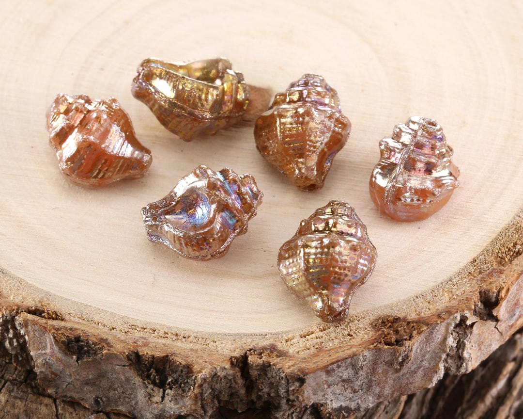 Czech Glass 15x12mm Murex Shell - Bisque Opal W/ Rembrandt Finish - Etsy