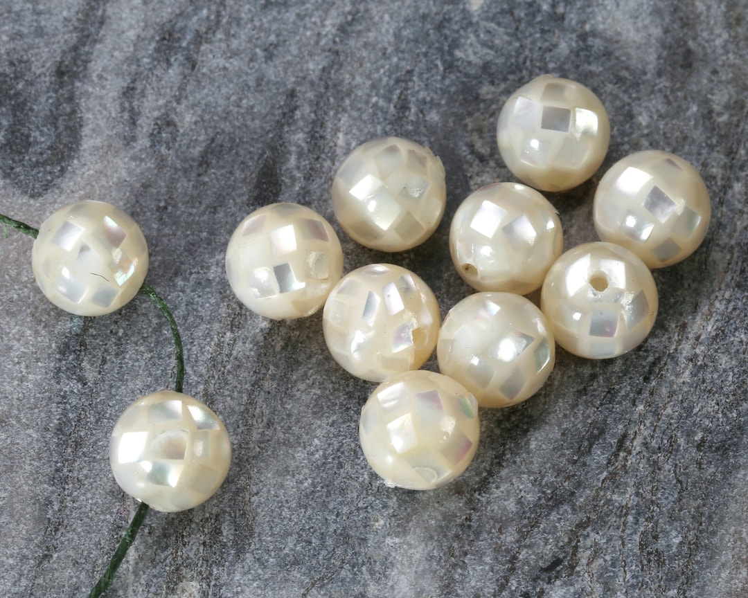 8mm Mother of Pearl Mosaic Shell Round Bead - Etsy