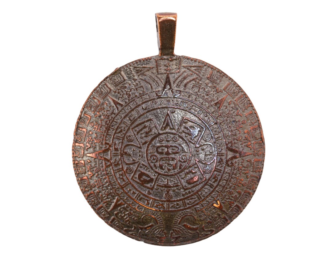 Mykonos Antique Copper (plated) Mayan Calendar Pendant 37x45mm - Etsy