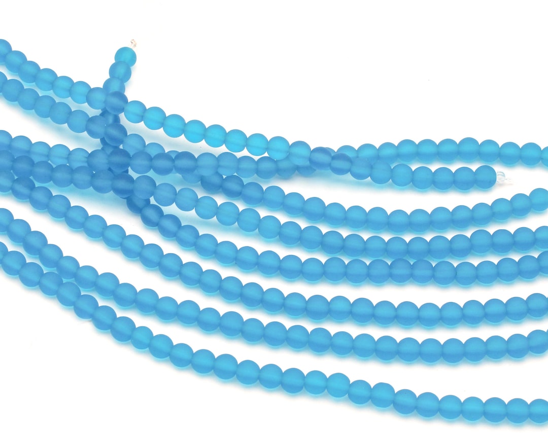 Pacific Blue Beach-style Glass Round 6mm - Etsy