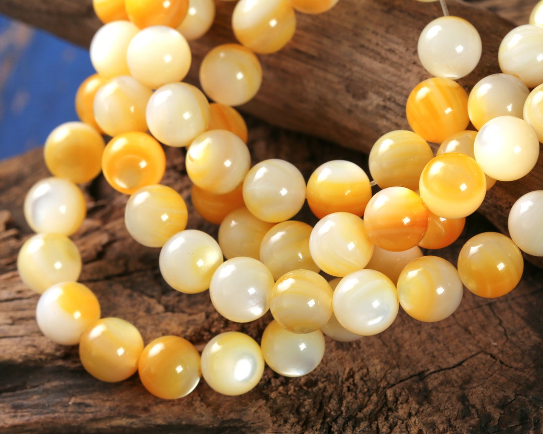 Gold Lip Shell Round 8mm Beads - Etsy