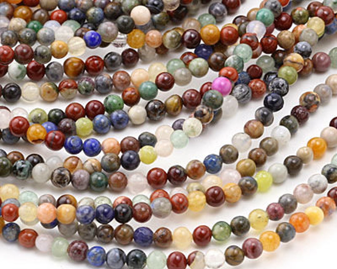Earth Tones Gemstone Mix Round 4mm Beads - Etsy