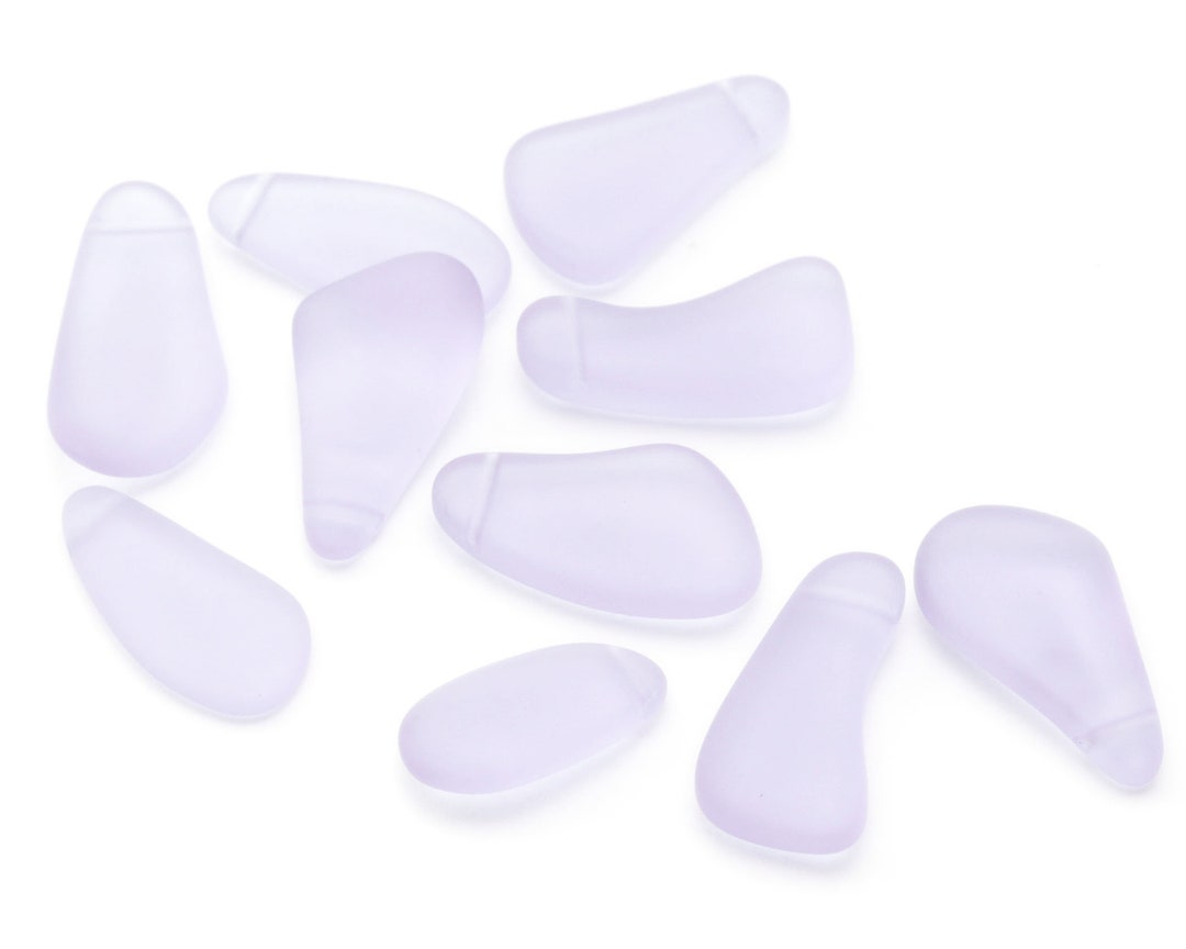 Periwinkle (color Changing) Beach-style Glass Side Drilled Freeform ...
