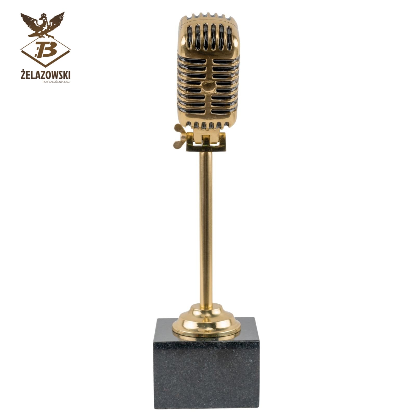 Vintage Microphone Statue, Gift for Musician, Granite Black Base ...