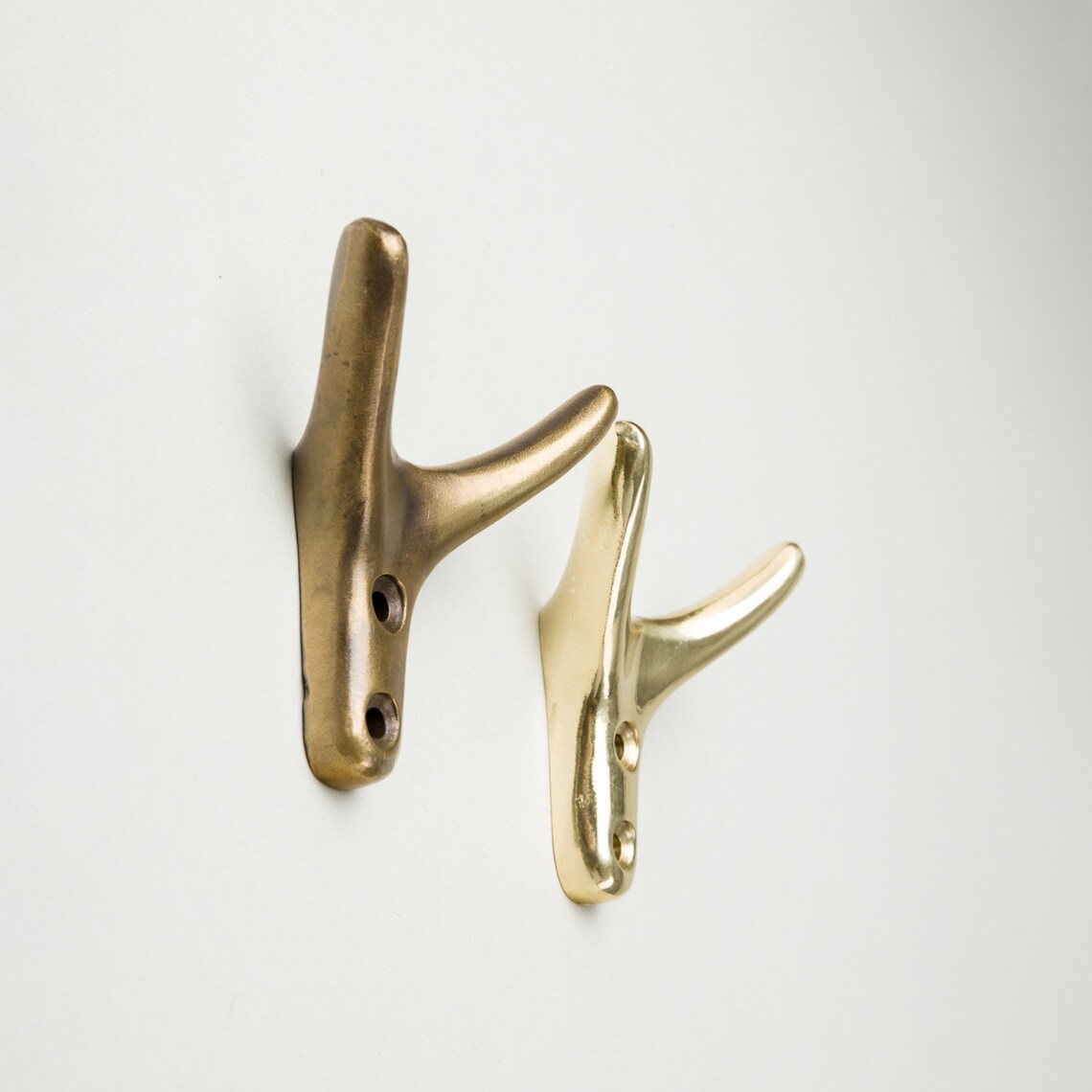 Modern Brass Antler Hook | Sleek Wall Mount for Storage | Polished ...