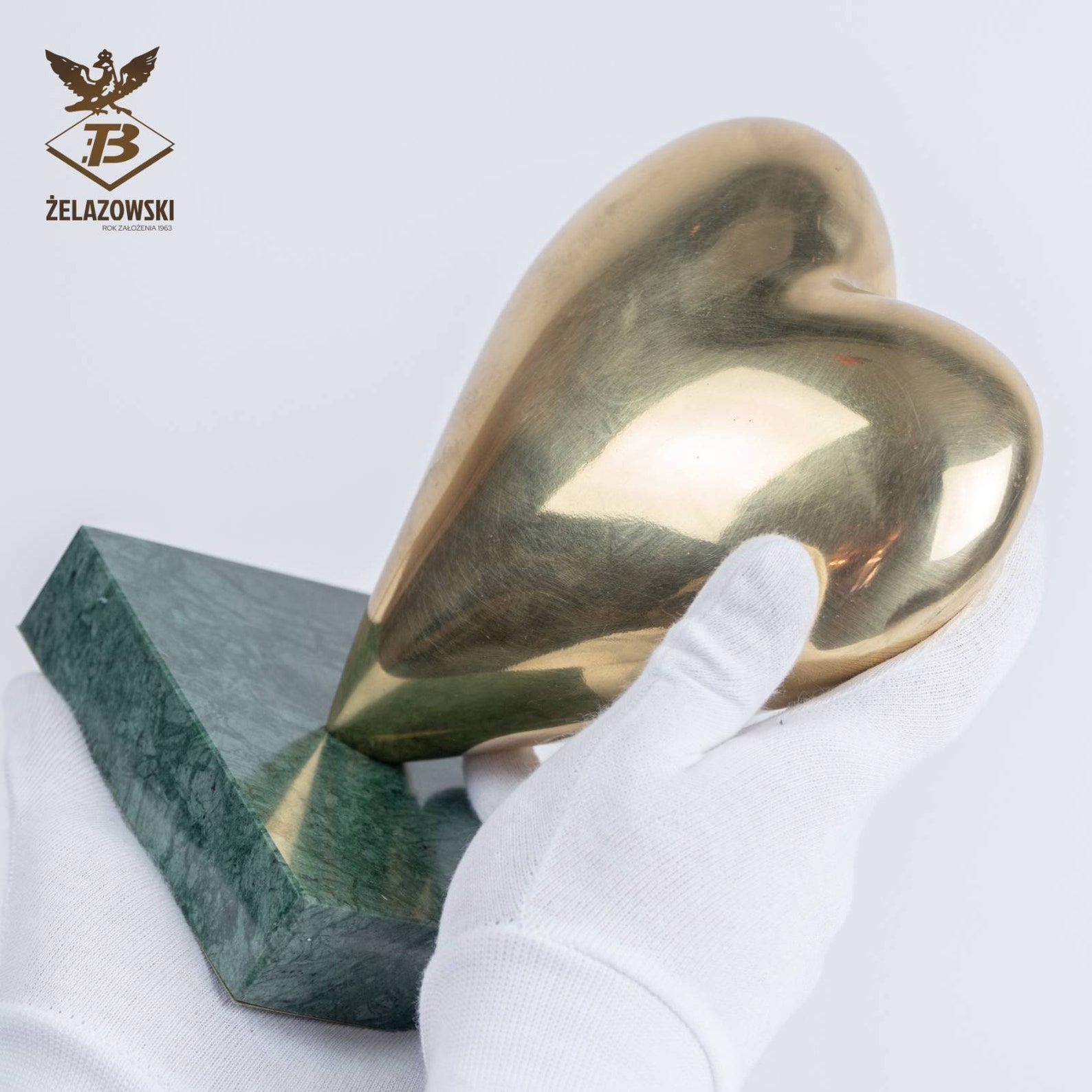 Polished Brass Heart Statue: Green Marble Base, Valentine's Gift - Etsy