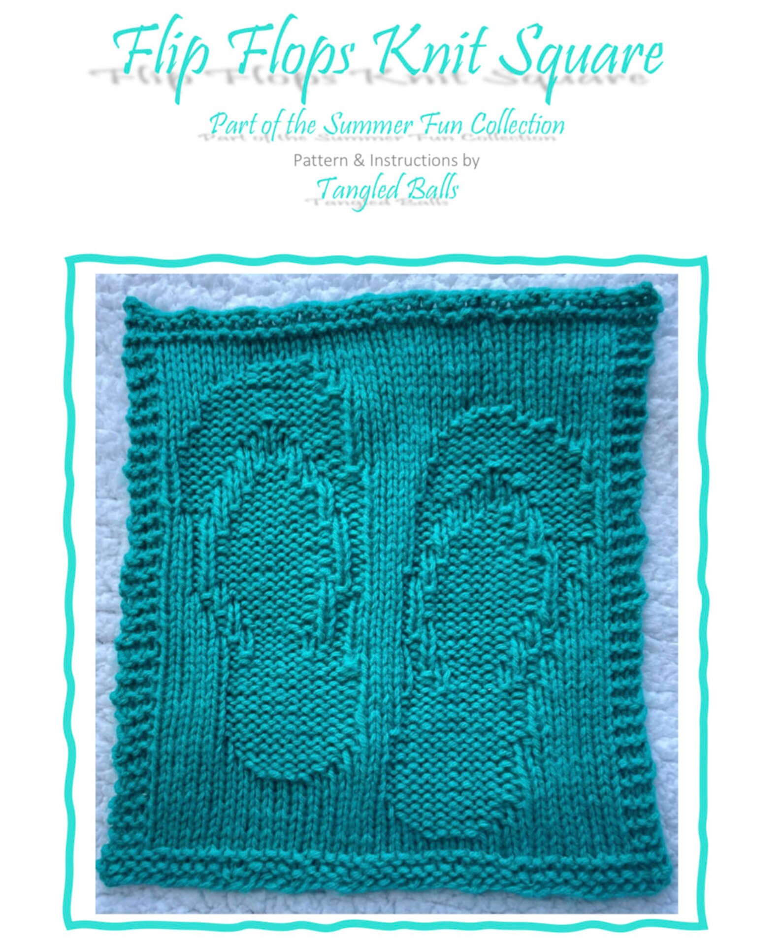 Flip Flops Knit Square - Etsy