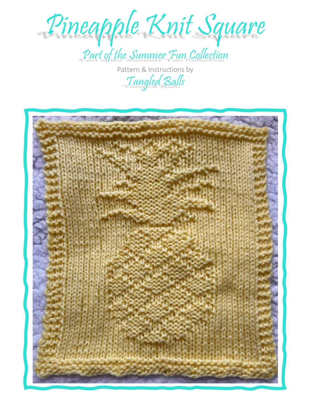 Pineapple Knit Square - Etsy