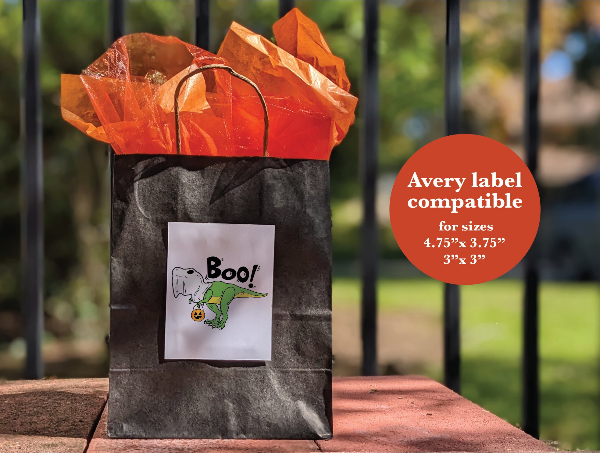 PRINTABLE Boo Bag Digital Files | Cute Dinosaur Printables for ...