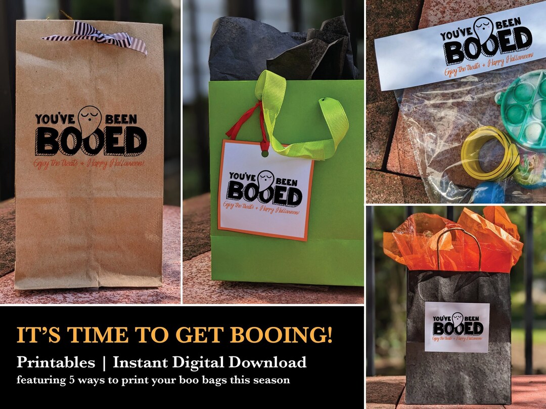 PRINTABLE Boo Bag Digital Files Cute Ghost Printables for Halloween ...