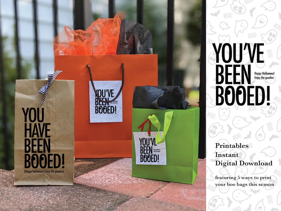 PRINTABLE Boo Bag Digital Files Cute Ghost Printables for - Etsy
