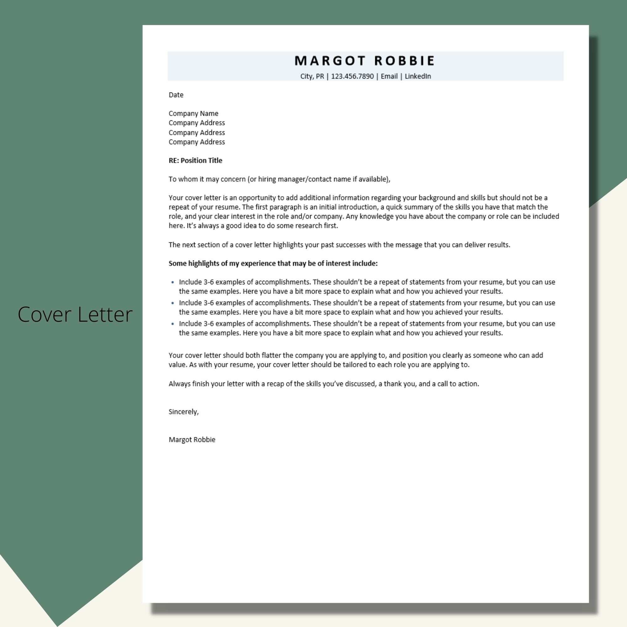 Modern Resume Template 2024 MS Word CV Template Competency Based Resume ...