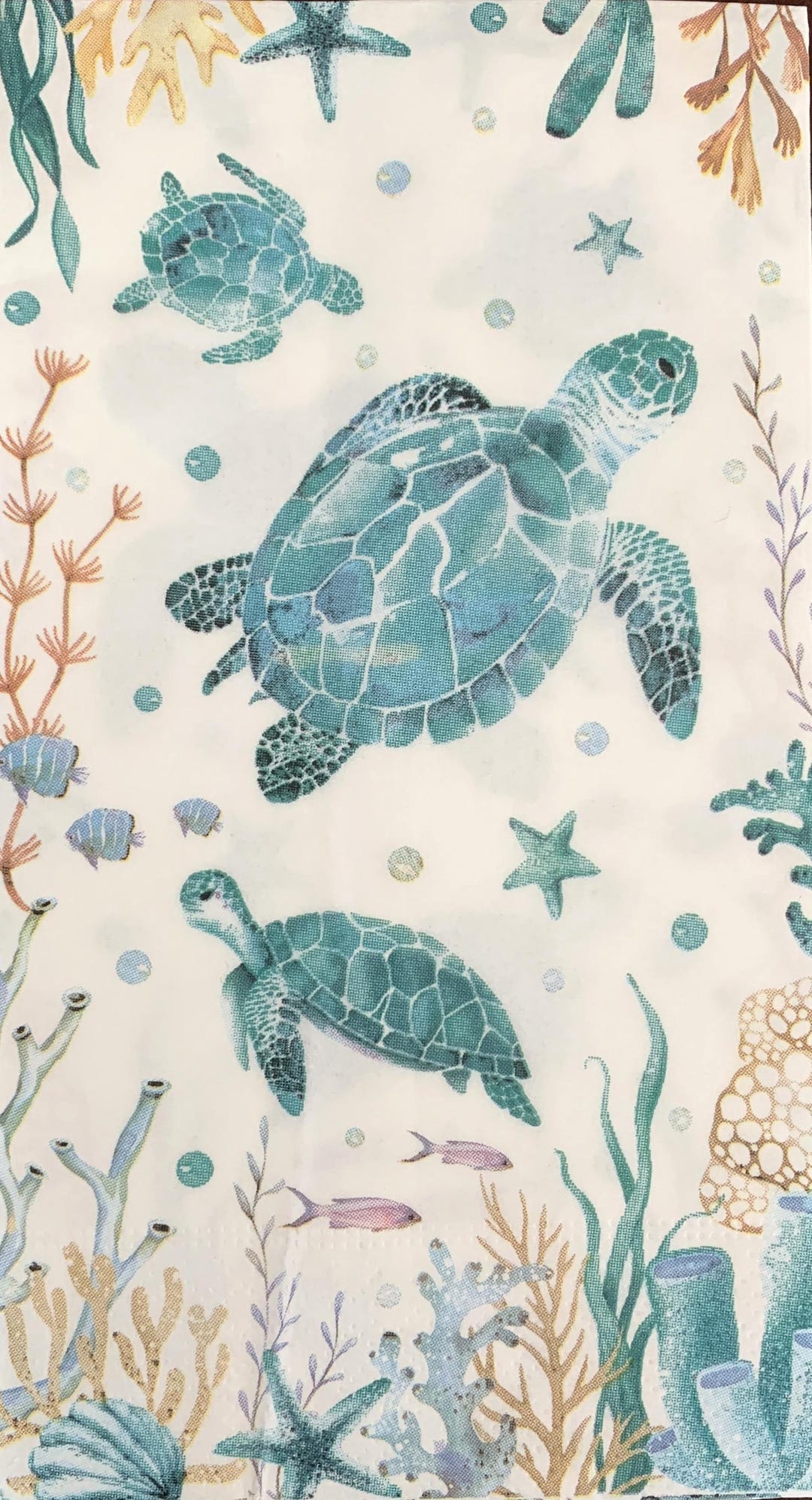 Sea Turtle Napkins, Set of 2 Dinner Size, #272 Coastal Beach Decoupage ...