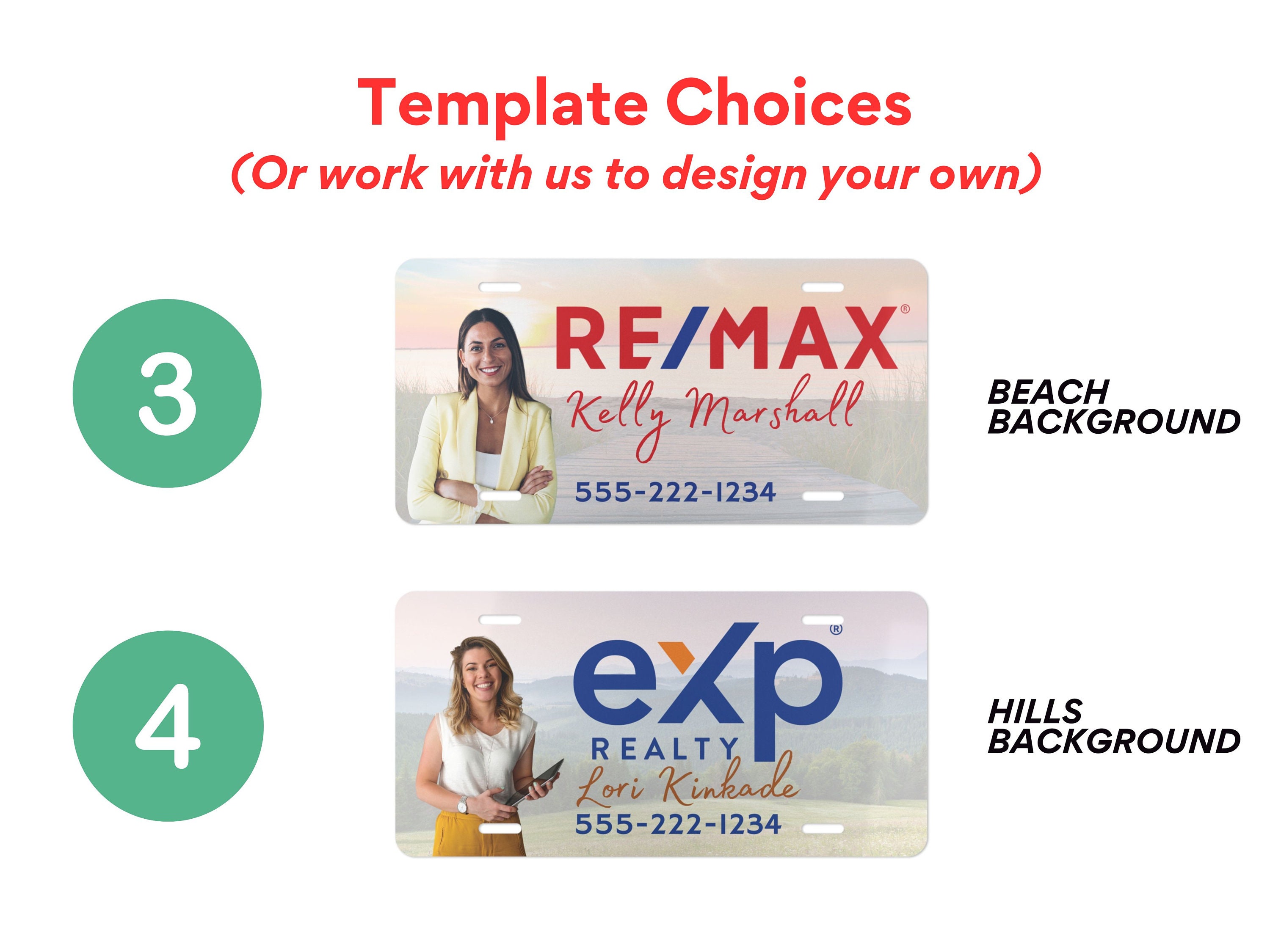 Realty Full Color Vanity License Plate, Fully Personalized Realtor ...