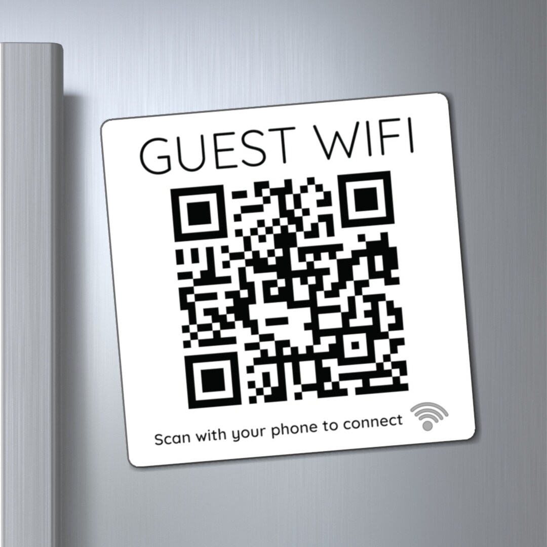 Wifi QR Code Magnet, Guest QR Code Magnet, Password Magnet for Fridge ...