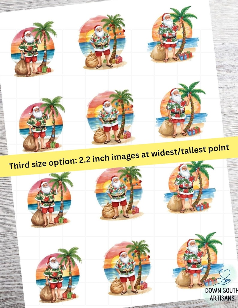 Beach Santa Rice Paper FREE SHIPPING, A4 Size or A5, Coastal Christmas ...