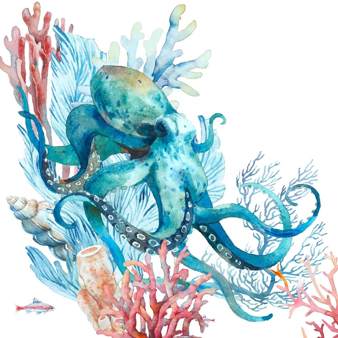 Decoupage Napkins, Octopus Napkins, Set of 2 Cocktail Size, #0224 ...