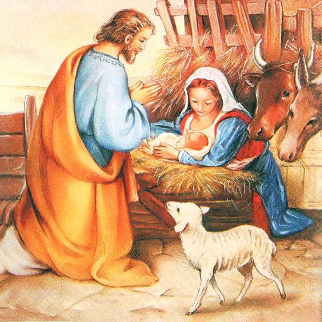 Decoupage Napkins, Jesus is Born Napkins, Set of 2 Lunch Size, #0829 ...