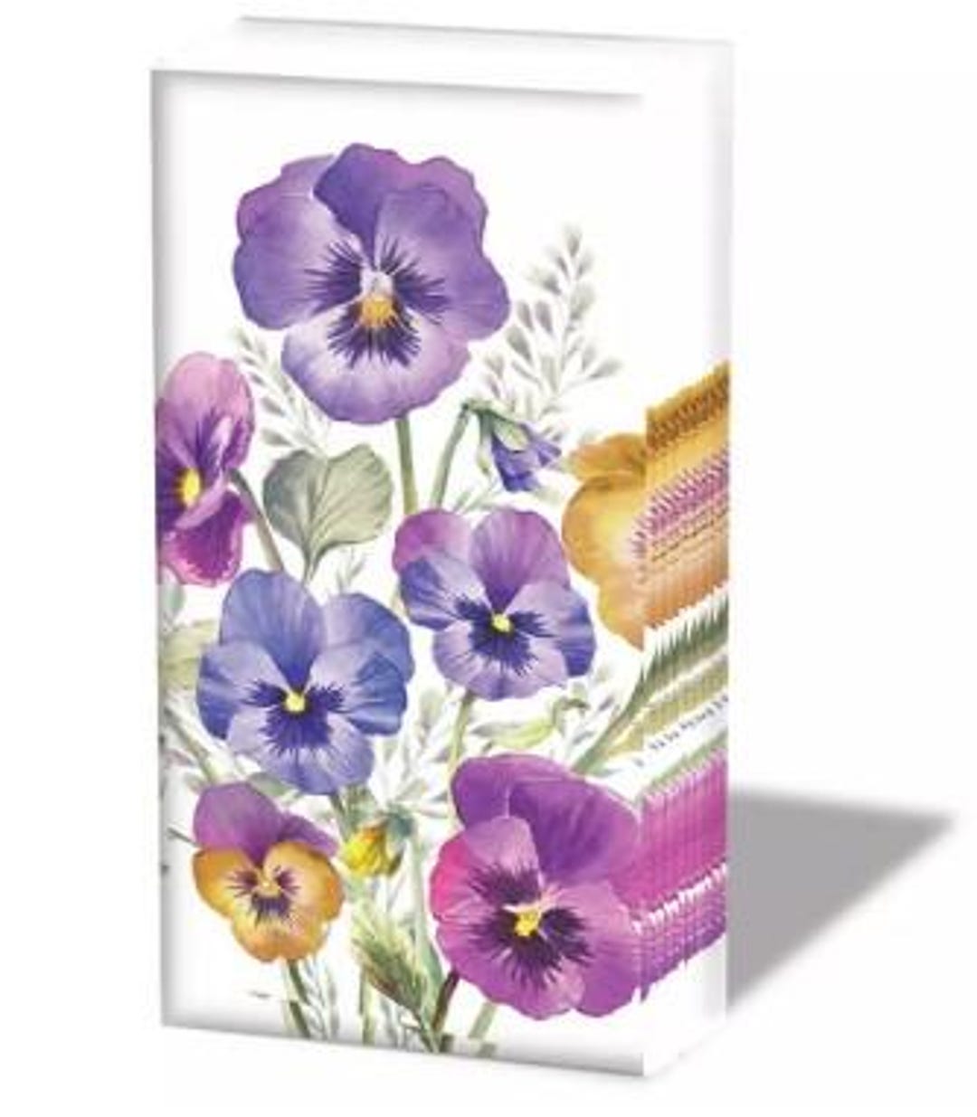 Pocket Tissues Sets of 4, Pack of 10, #0372 Pansies Floral Craft ...