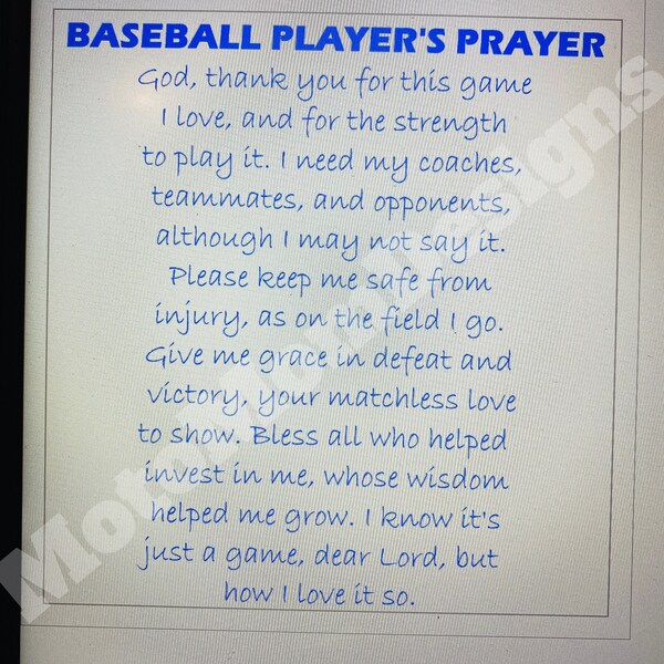 Baseball Prayer - Etsy