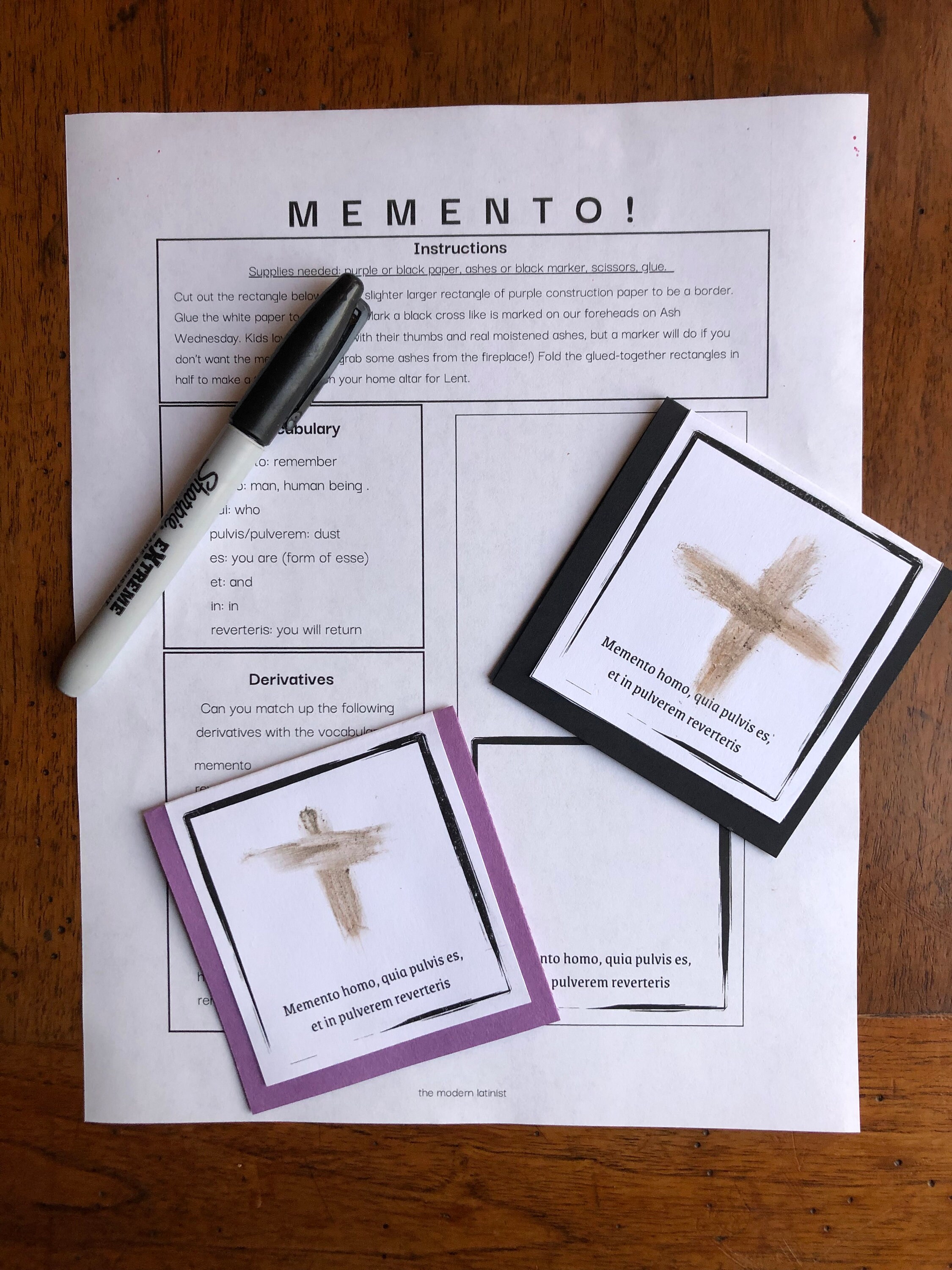 Lent Catholic Ash Wednesday Latin Printable Worksheet Activity - Etsy