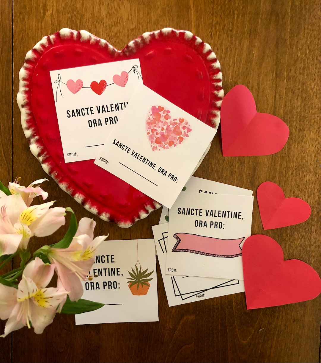 Catholic Saint Valentine Latin Catholic Printable Cards - Etsy