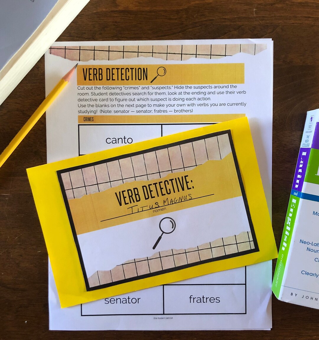 Latin Verb Detective Class Activity Language Game - Etsy