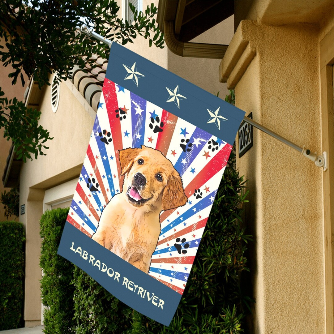 Personalized Dog Flag With Name Pet Photo Garden Flag Custom USA Garden ...