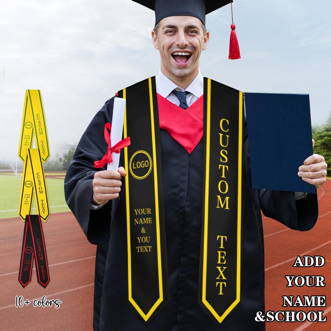 Custom Graduation Stoles, Custom Graduation Sash, Custom School Logo ...