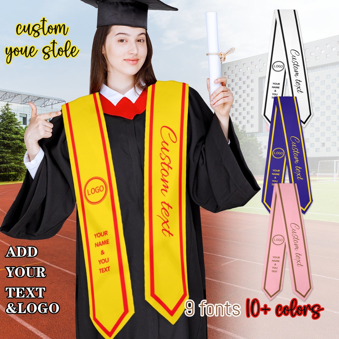 Custom Graduation Stole, Personalized School LOGO Stole, Personalized ...