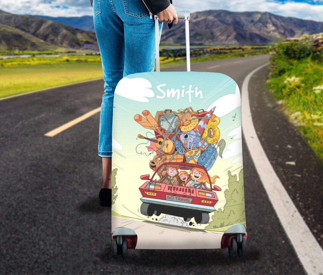 Custom Name Luggage Cover, Personalized Suitcase Cover for Girls,faces ...