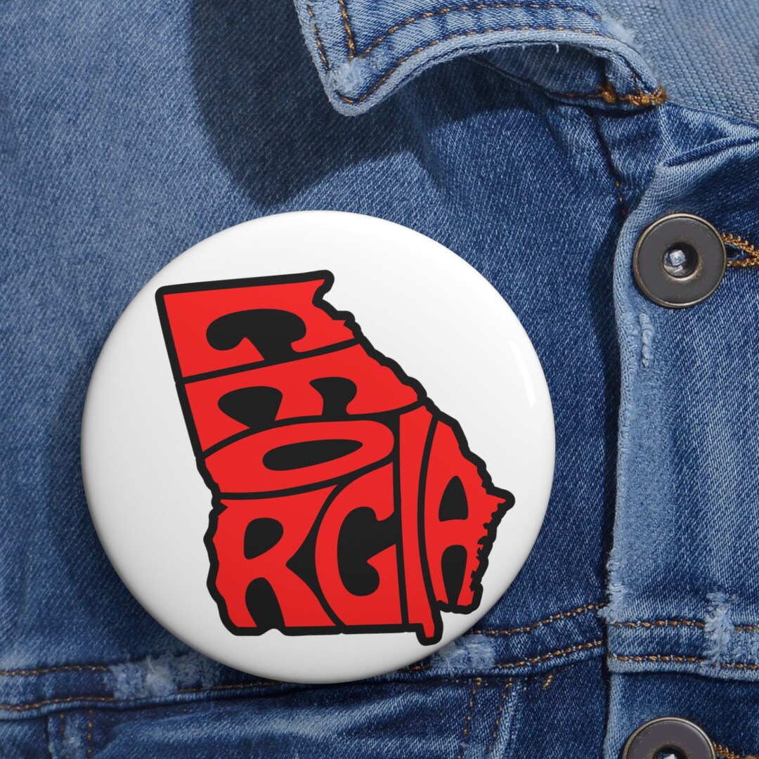 Georgia Button | Red and Black Georgia Pin | Game Day Pin - Etsy