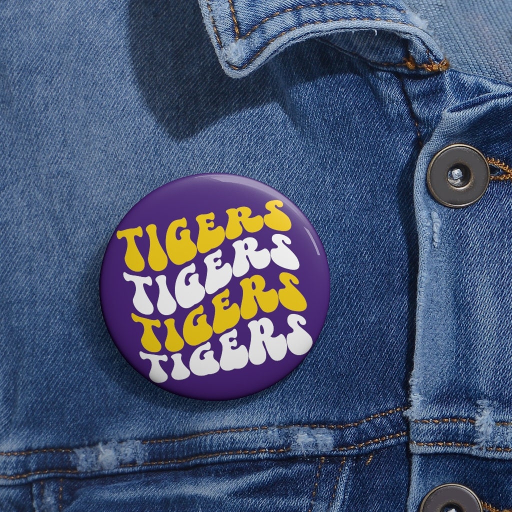 Groovy Tigers Button | Game Day Button | Football - Etsy