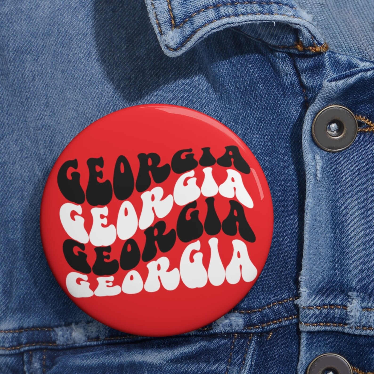 Georgia Button | Game Day Button | Football - Etsy