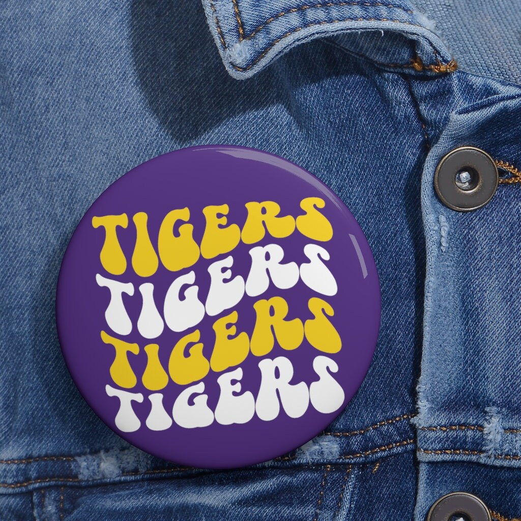 Groovy Tigers Button Game Day Button Football - Etsy