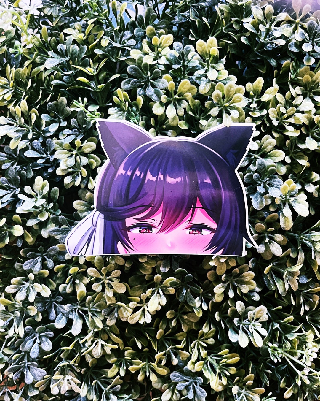 Anime Waifu Style Girl Anime Sticker Graphics Set Of 2 Circle Etsy