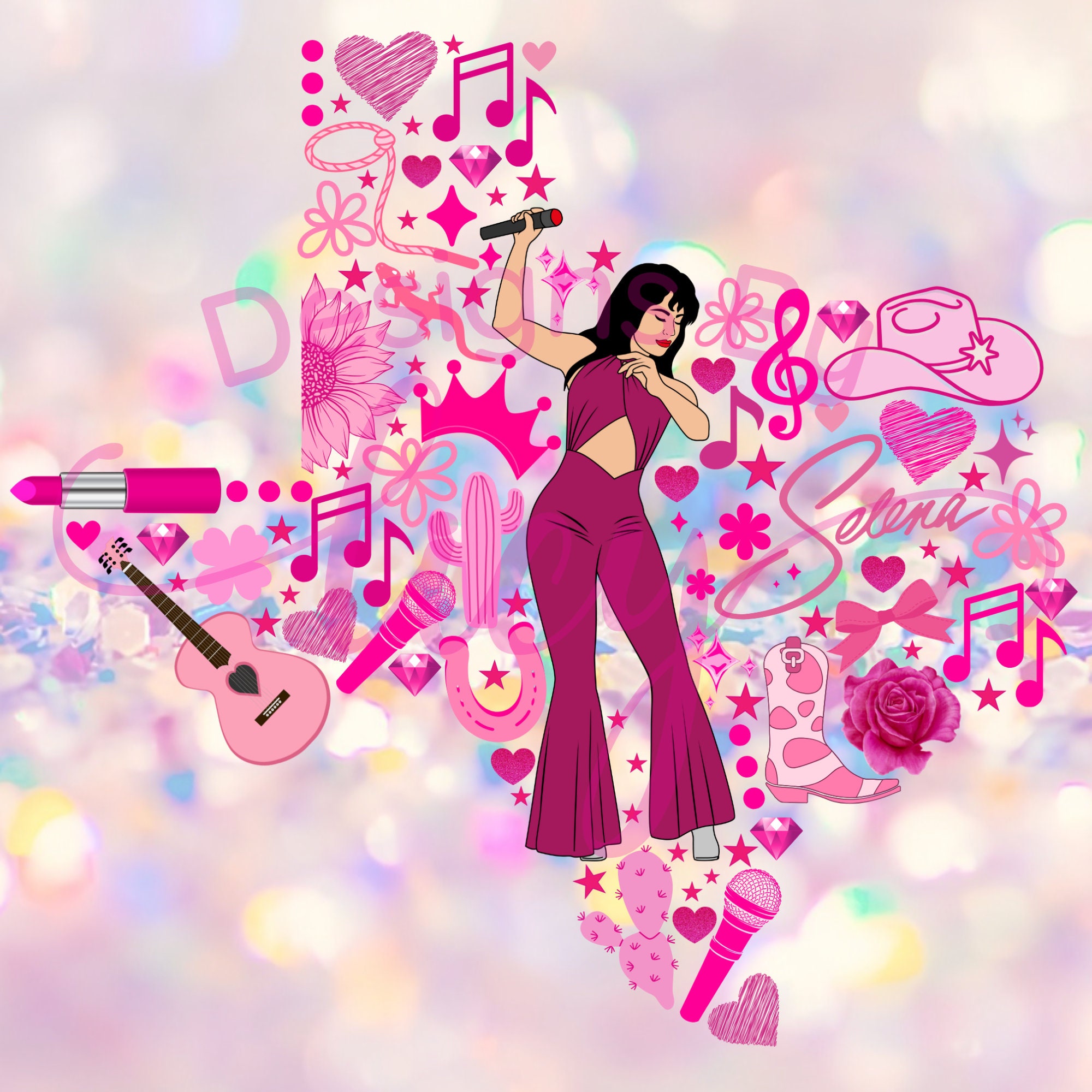 3 Designs PNG Bundle Selena Quintanilla Texas - Etsy