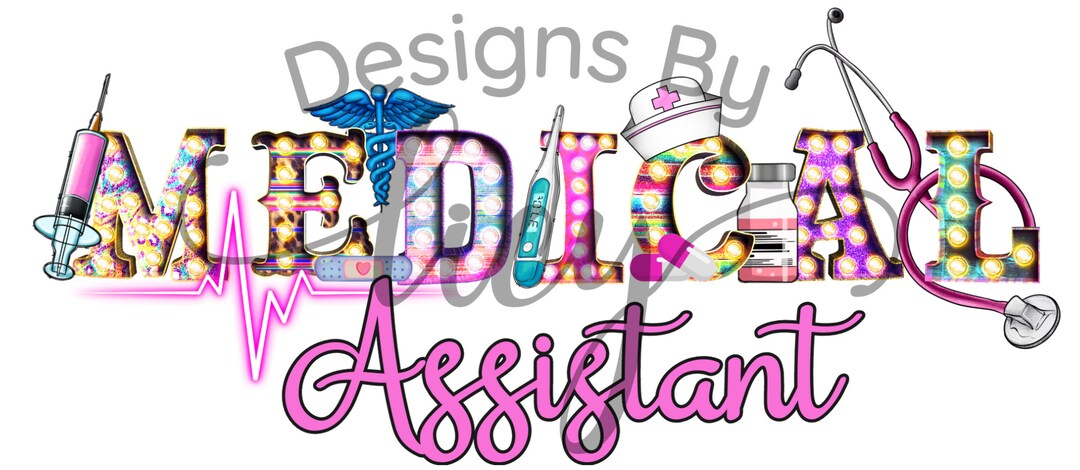 PNG Medical Assistant Bright Colors Marquee MA File Download - Etsy