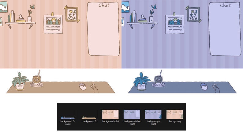 Simple Vtuber Background Desk Day Night Pastel - Etsy