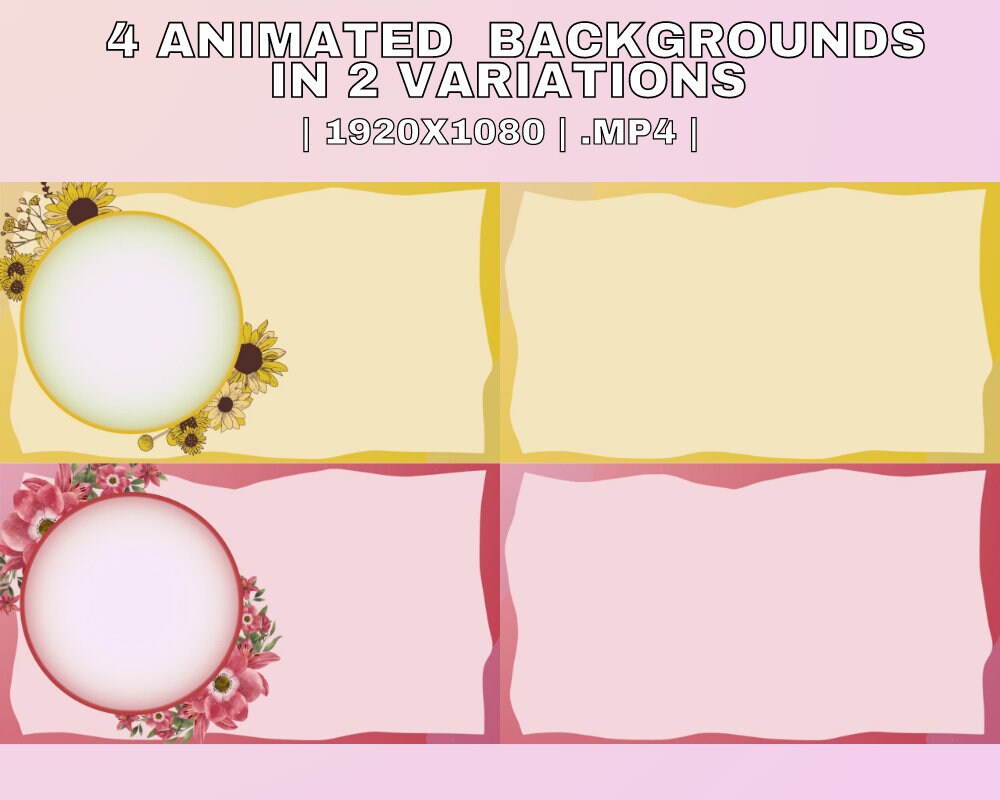 ANIMATED STREAM BACKGROUND Vtuber, Just Chatting, Twitch, Cute Flowers ...