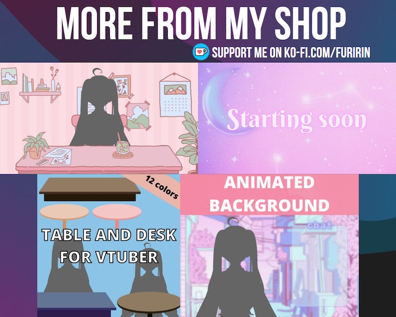 Vtuber Table Desk Asset | 16 Colors | Assets for Vtuber - Props ...