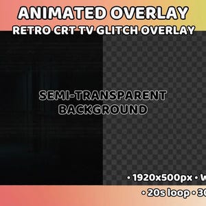 Retro CRT TV Glitch Overlay | Animated Stream Transparent Decoration ...