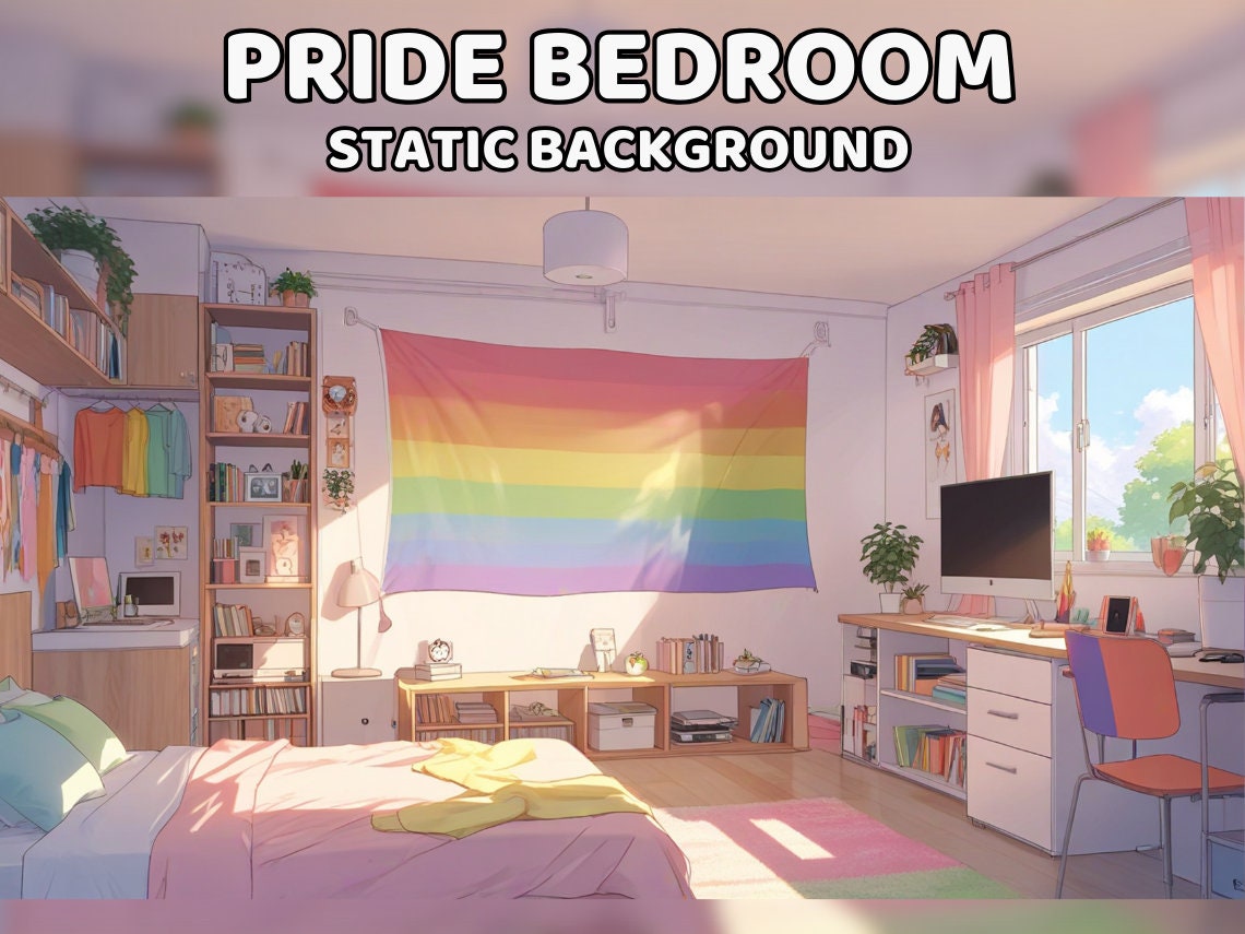 PRIDE ANIMATED BACKGROUND | Cute Pastel Bedroom Lgbt Cozy Ambience Safe ...
